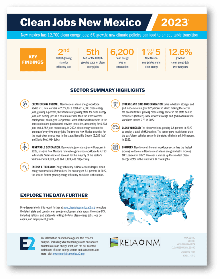 Clean Jobs New Mexico 2023 | E2
